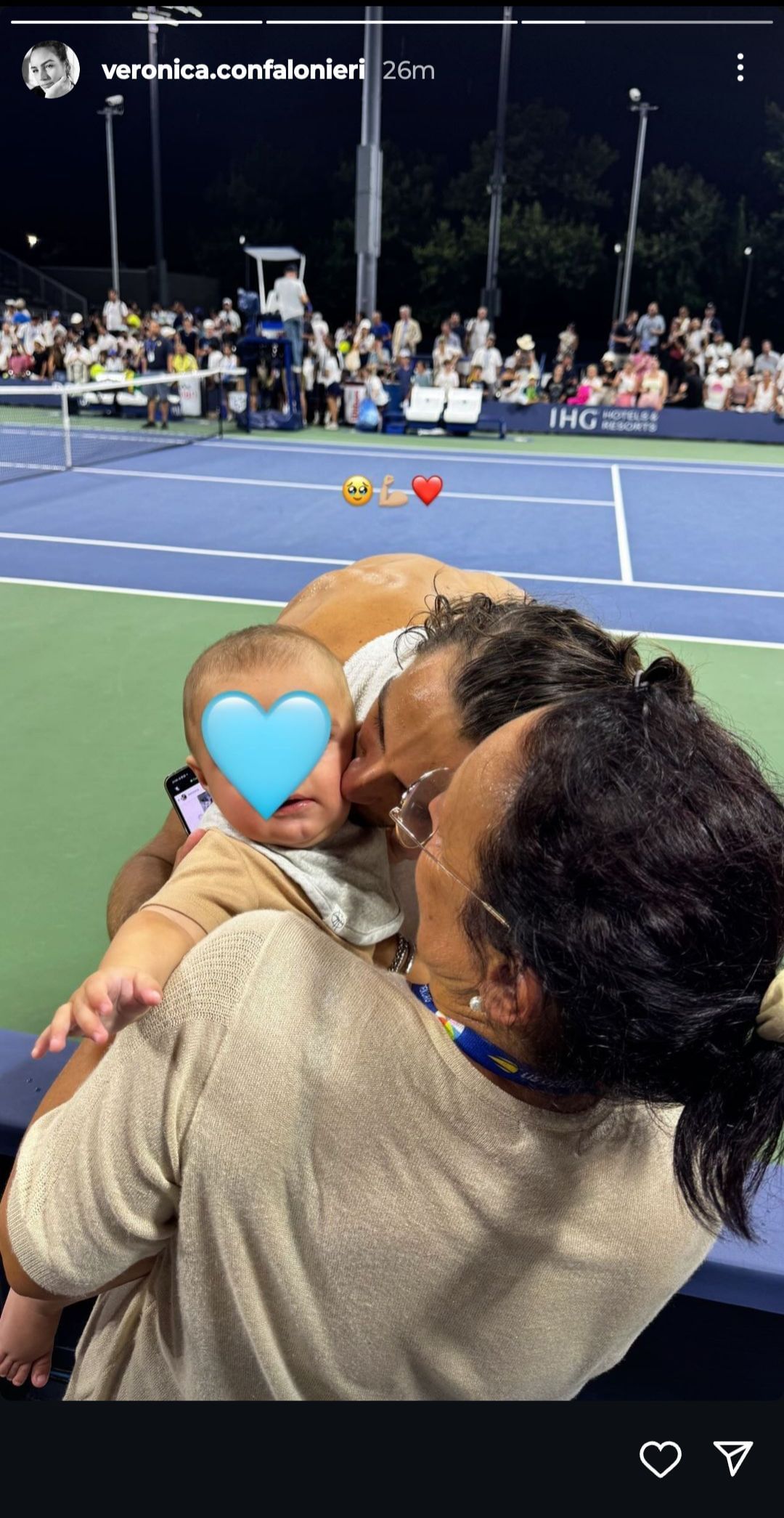 PICTURE: Lorenzo Musetti adorably kisses baby son Ludovico courtside as ...