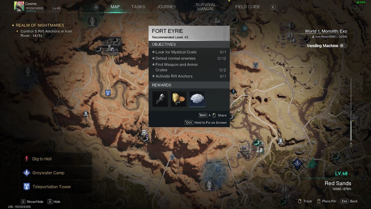 Once Human Pollution map: Polluted areas, explored