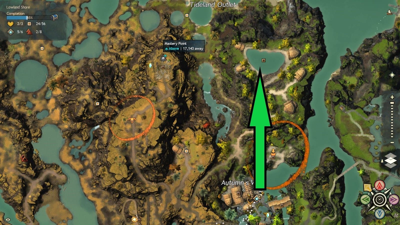 All Mastery Insight locations in Lowland Shores of Guild Wars 2