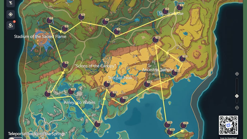 Genshin Impact 5.0 Natlan Time Trial challenge locations