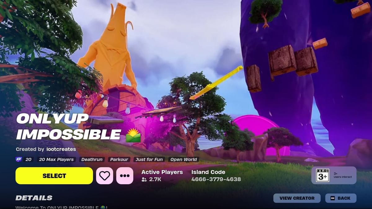 Fortnite Only Up Impossible: UEFN map code, how to play, and more