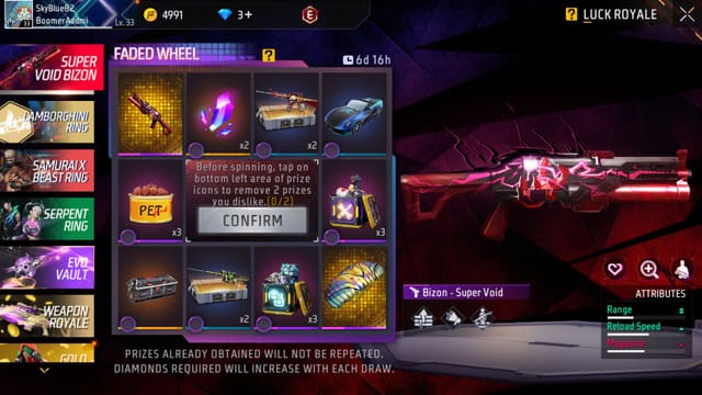 How to get Super Void Bizon in Free Fire