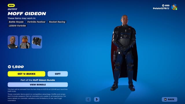 How to get the Moff Gideon (Giancarlo Esposito) skin in Fortnite