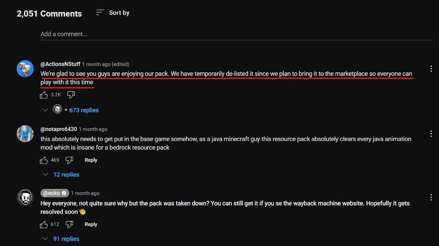 What happened to Minecraft Actions & Stuff resource pack?