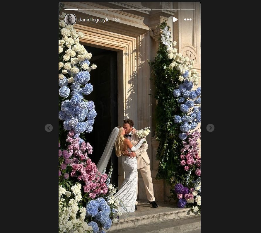 In Photos: Charlie Coyle's wife Danielle shares a glimpse into David Pastrnak's dream wedding in ...