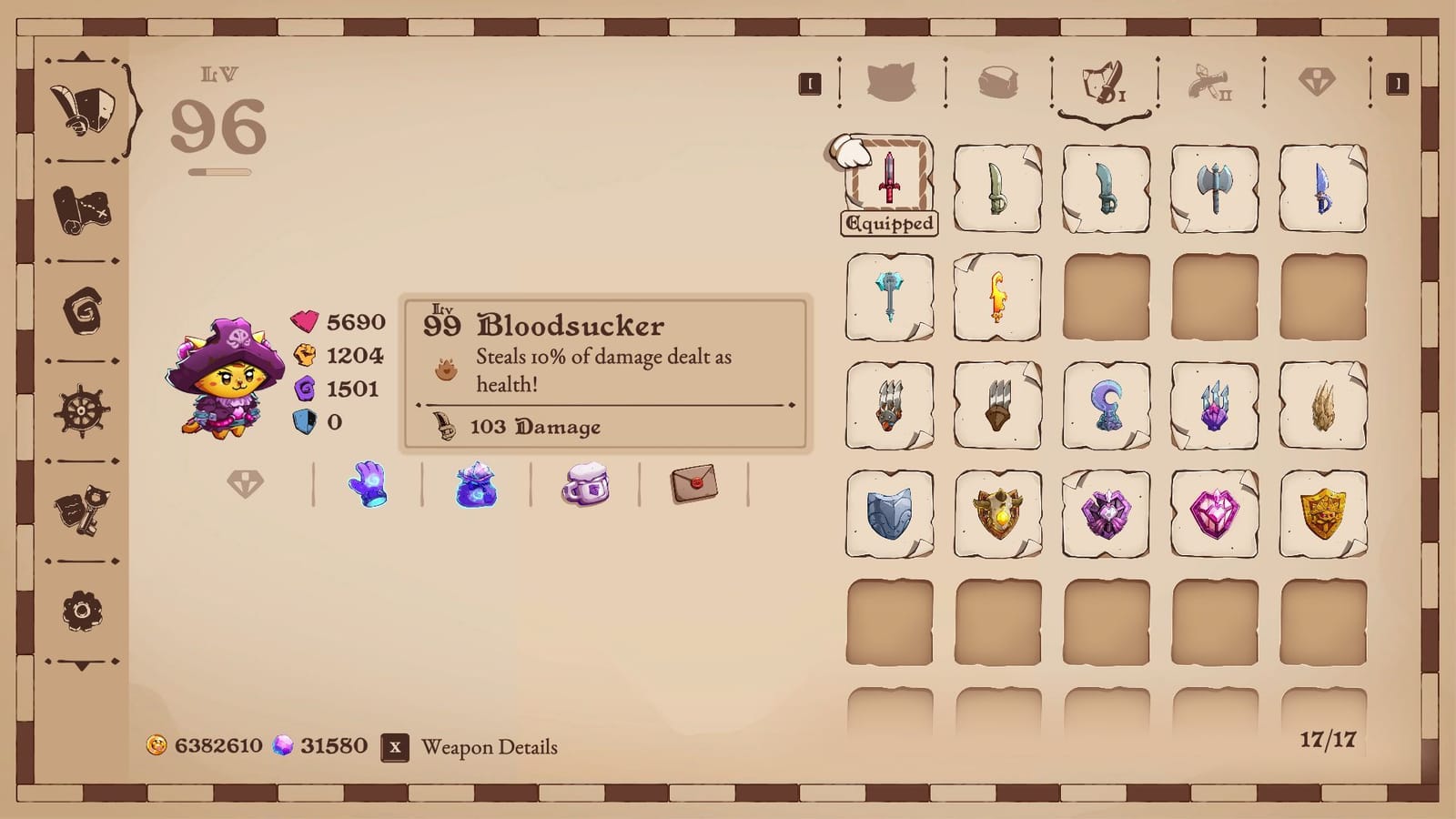 All equipment in Cat Quest 3