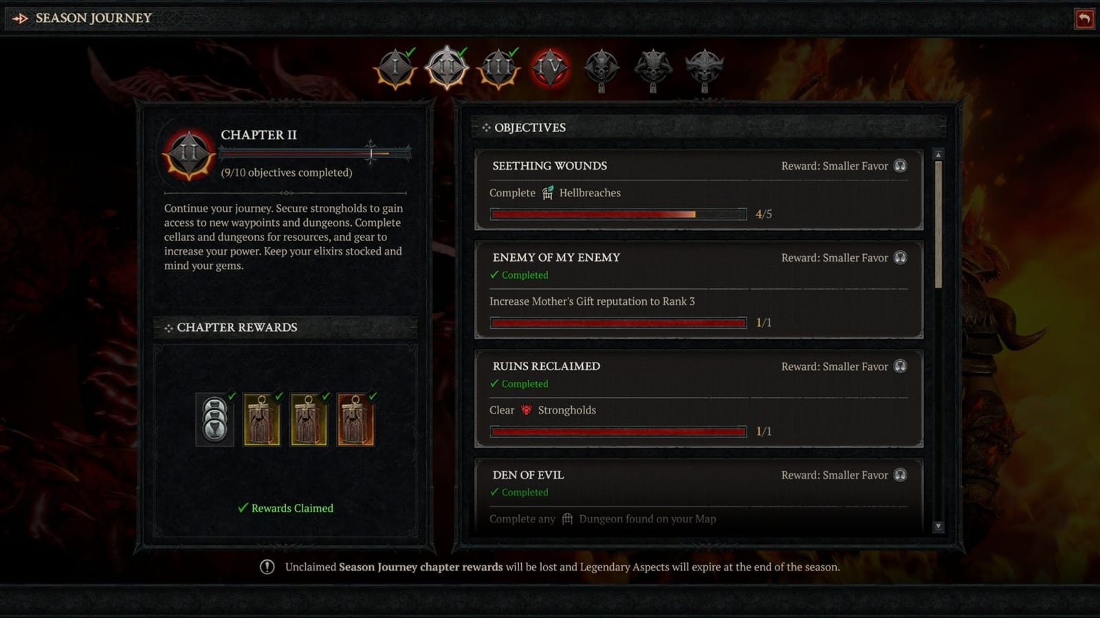 All Season Journey objectives and rewards in Diablo 4 (Season 5)