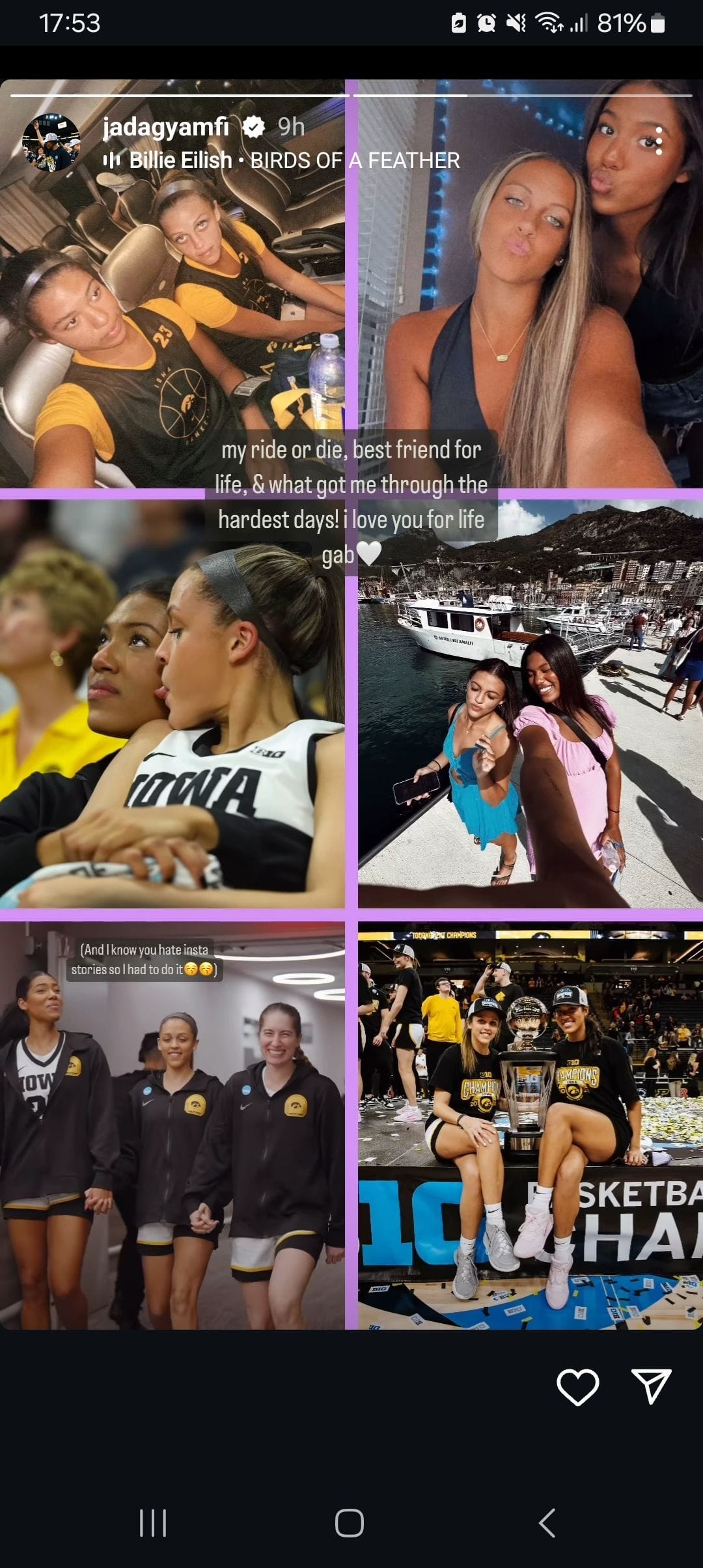 “My ride or die”: Iowa’s Jada Gyamfi pens heartfelt birthday wish for ...