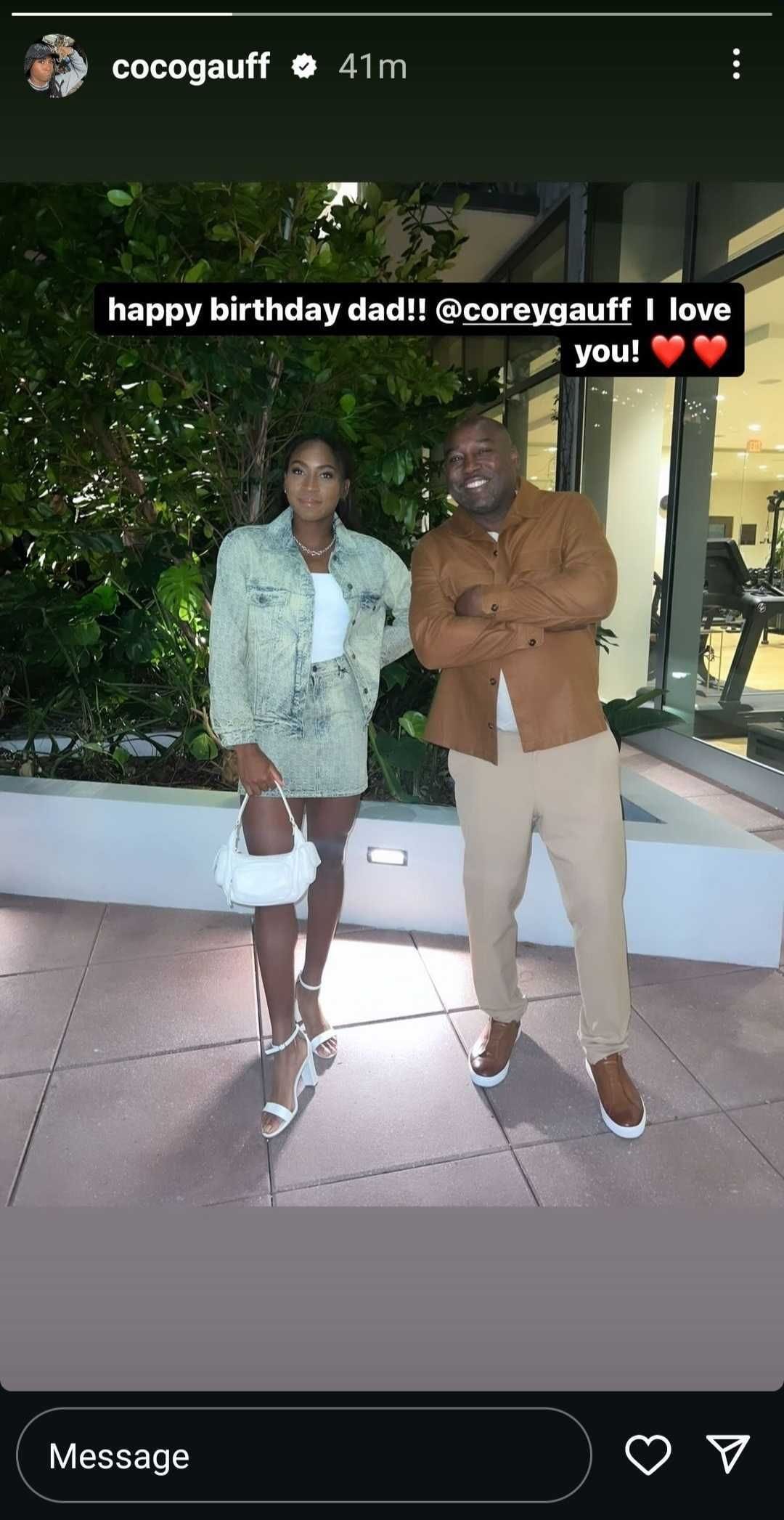 "I love you" - Coco Gauff shares heartwarming wish on her father Corey ...