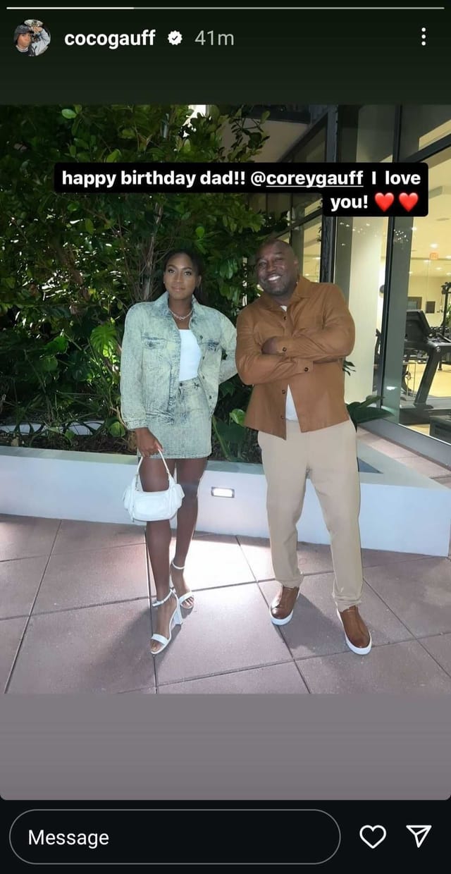 "I love you" - Coco Gauff shares heartwarming wish on her father Corey ...
