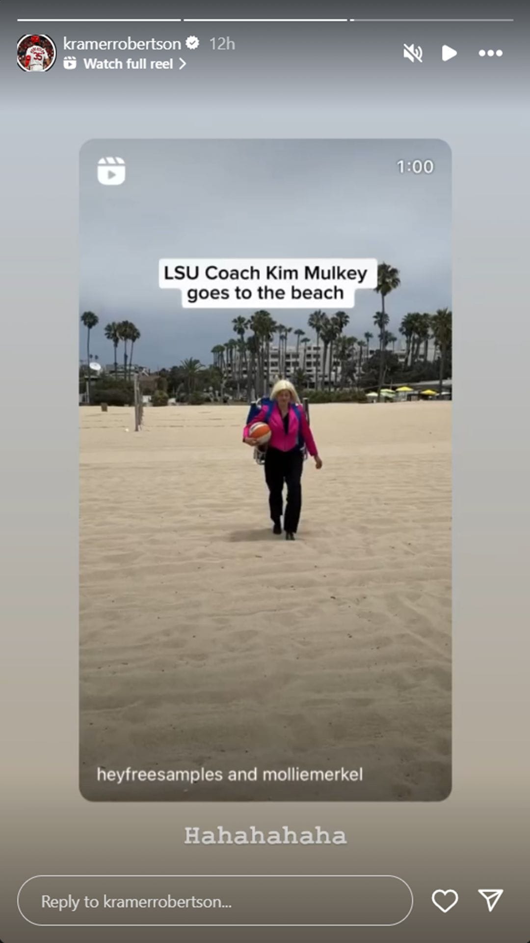 Kim Mulkey’s son Kramer Robertson couldn't stop laughing at LSU HC’s ...