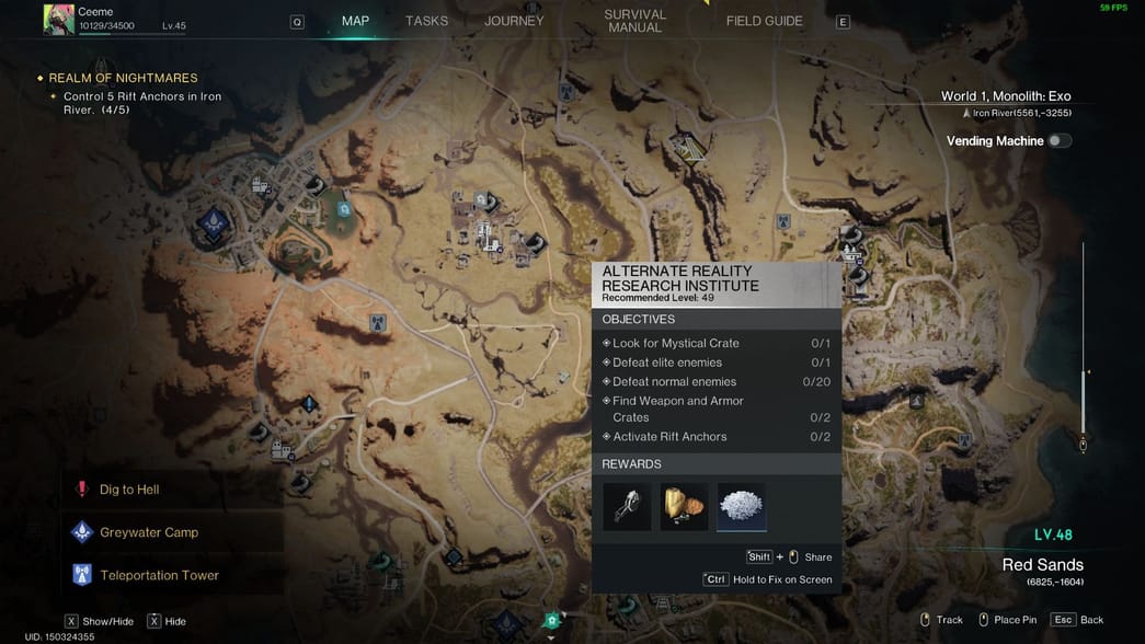 Once Human Pollution map: Polluted areas, explored