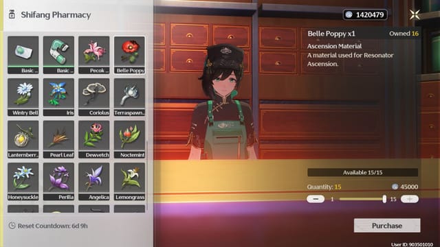 Wuthering Waves Belle Poppy locations and farming routes