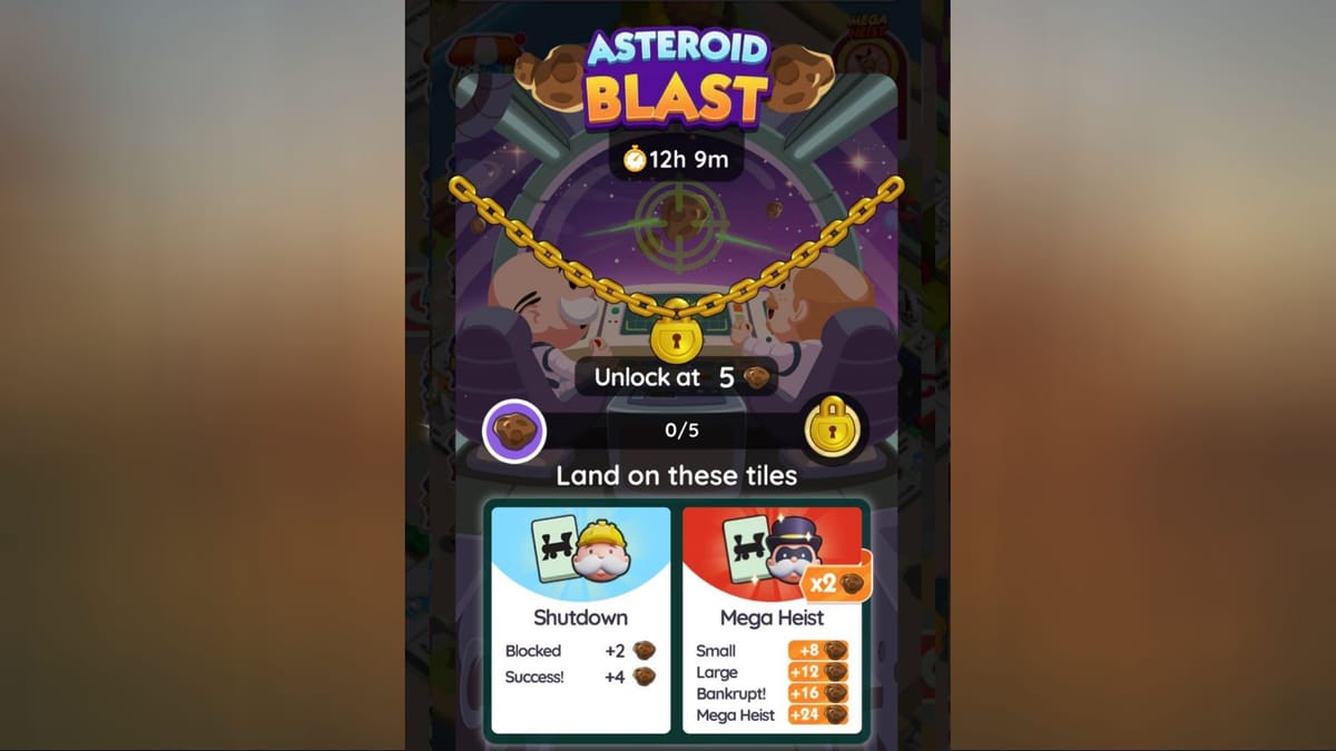 Monopoly Go Asteroid Blast: All rewards and how to get Asteroids