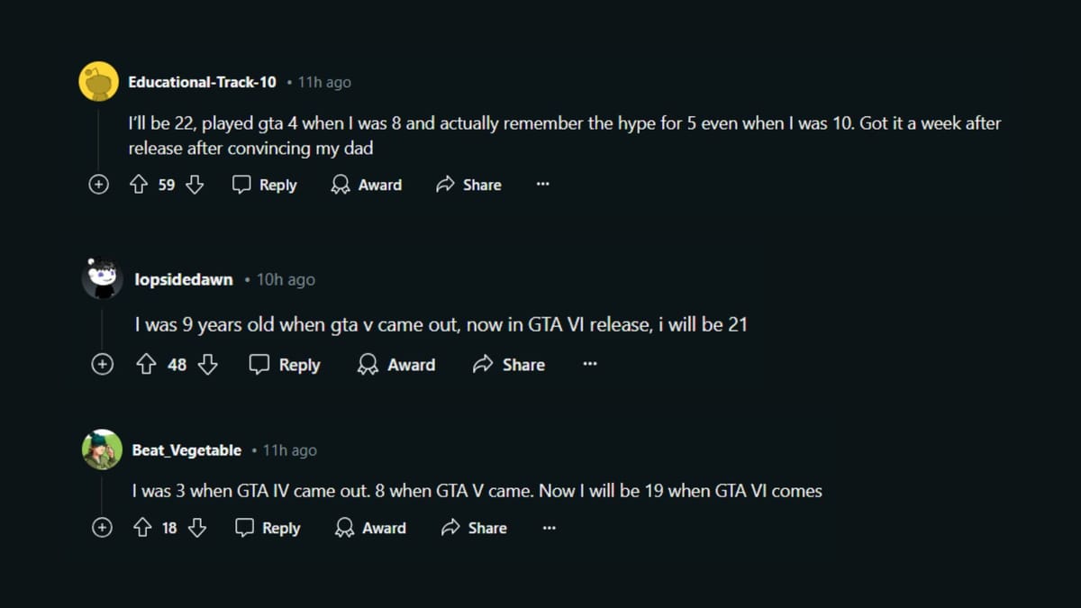 "42 and very ready": GTA 6 fans share their to be age by the time the ...