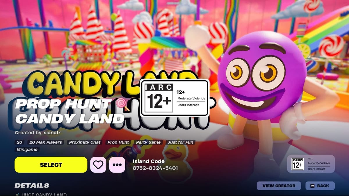 Fortnite Prop Hunt Candy Land: UEFN map code, how to play, and more