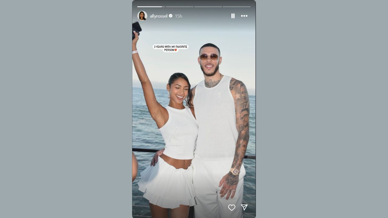 In Photos: Lonzo Ball showers love on girlfriend Ally Rossel with a ...