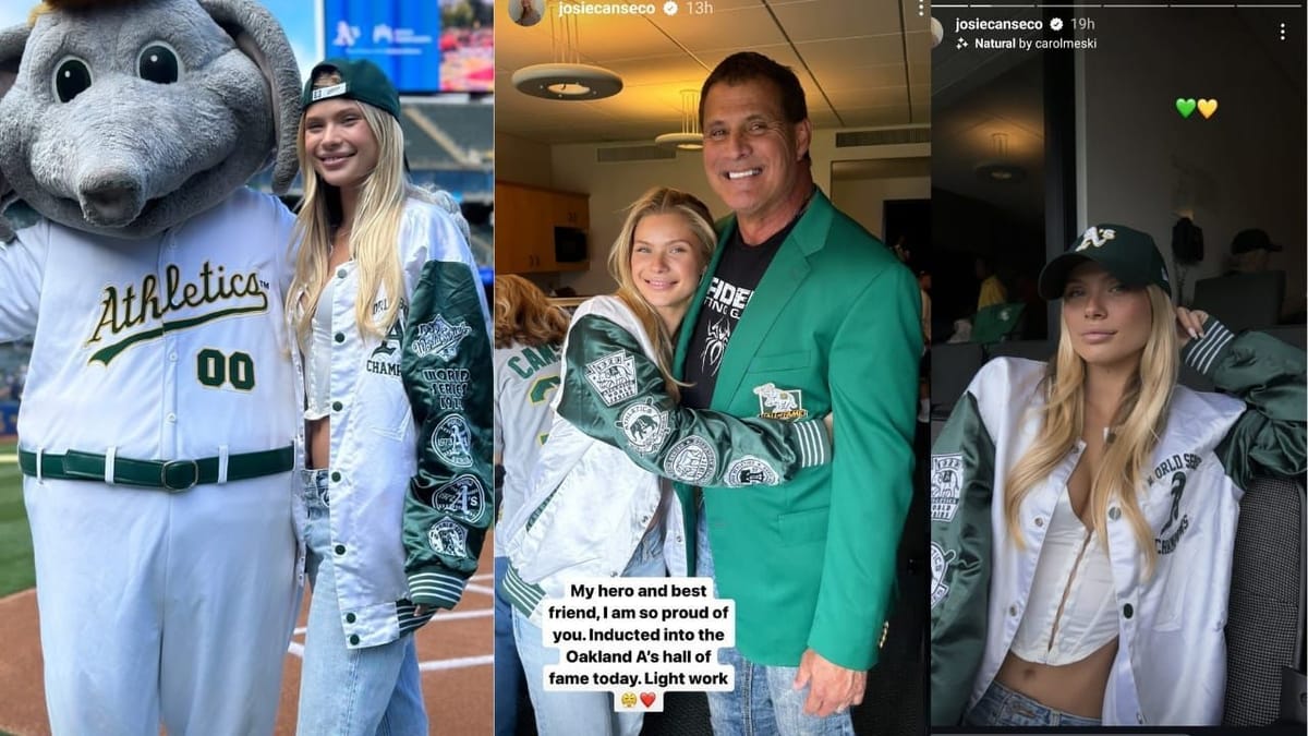 In Photos: Jose Canseco's daughter Josie proudly embraces her 'hero' as ...