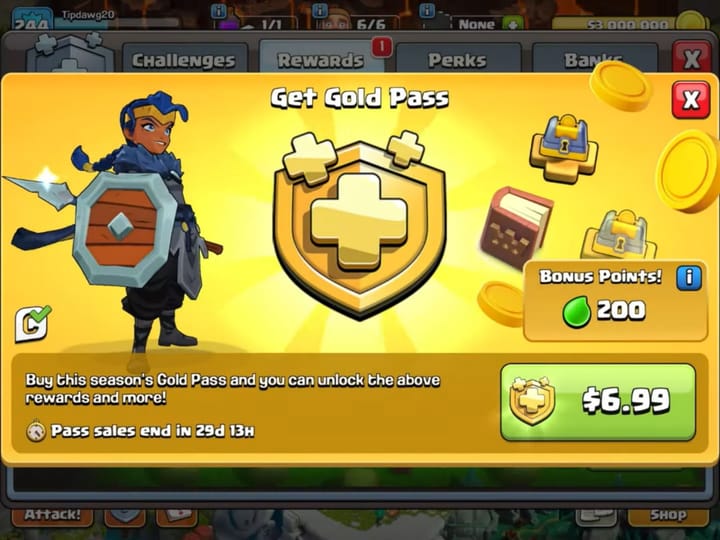 Clash of Clans Gold Pass (August 2024): Cost and rewards explained