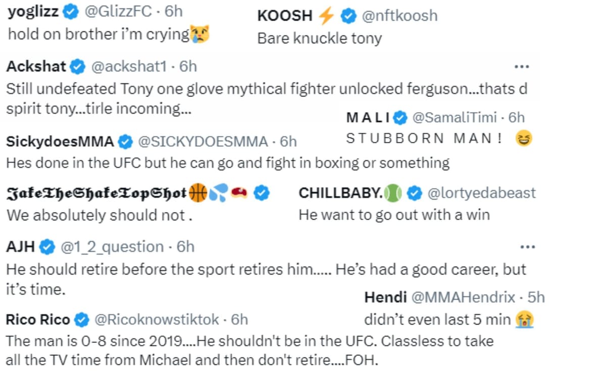 "This is sad" - Fans react as Tony Ferguson changes his mind about ...