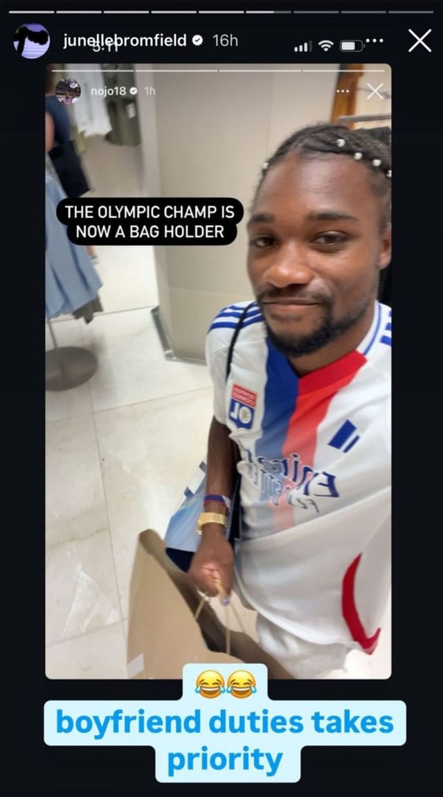 "Olympic champ is now a bag holder" - Noah Lyles on 'boyfriend duties ...