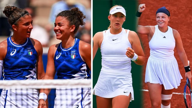Paris Olympics 2024 final: Jasmine Paolini/ Sara Errani vs Mirra Andreeva/ Diana Shnaider, head ...