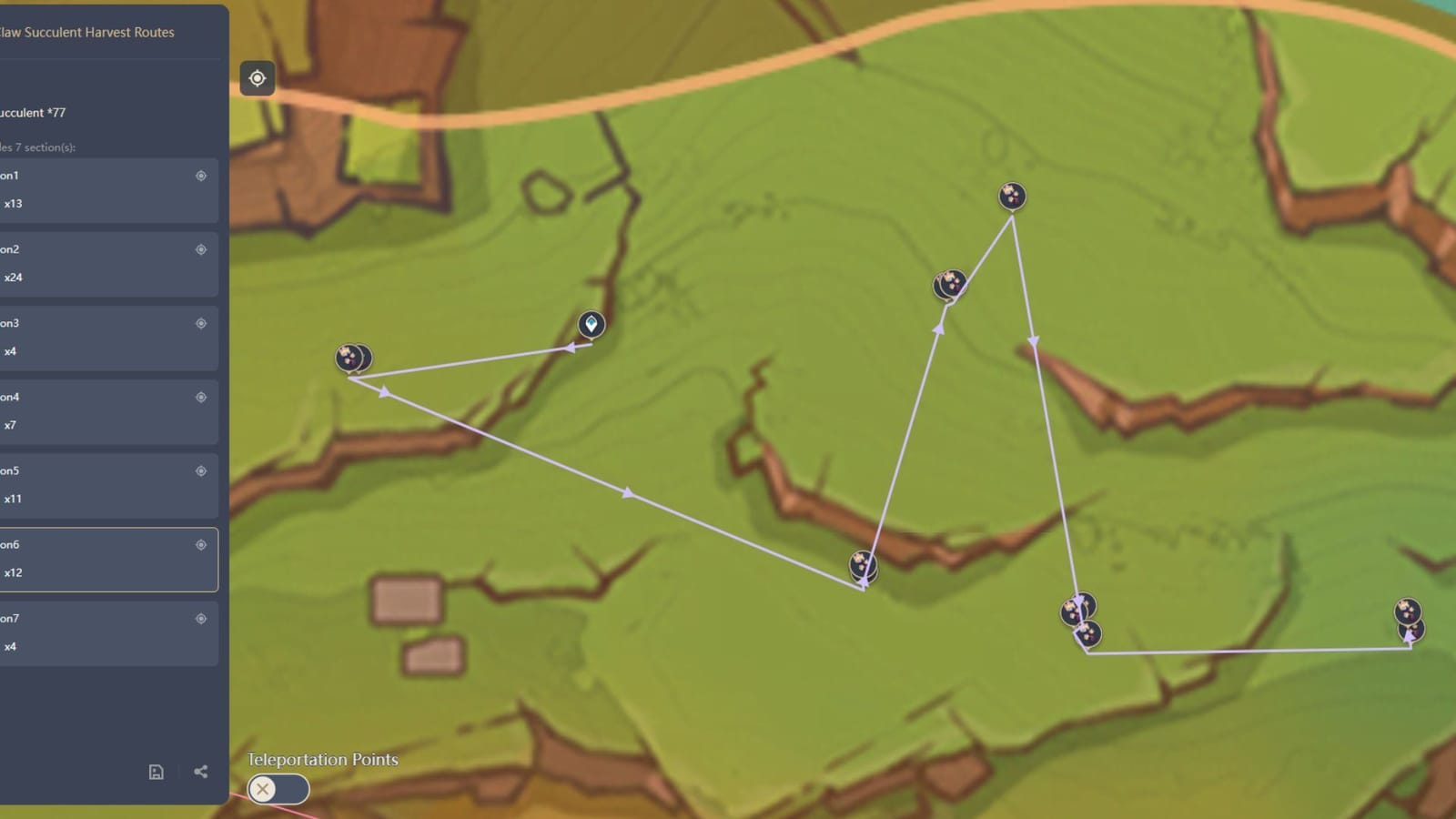 Saurian Claw Succulents locations in Genshin Impact