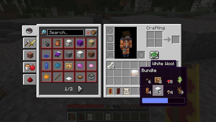 How to make and use bundles in Minecraft