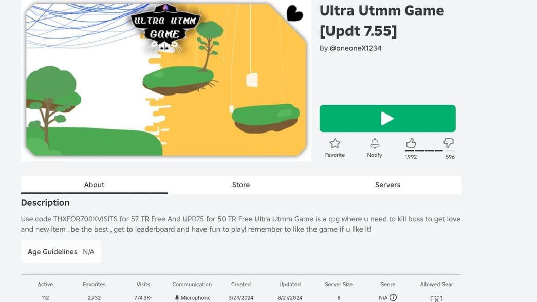 Ultra Utmm Game Codes (2024)