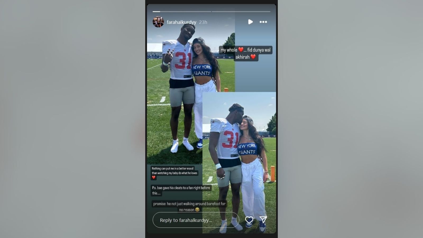 Tyler Nubin's fiancée Farah Alkurdy gushes over star rookie's generous ...