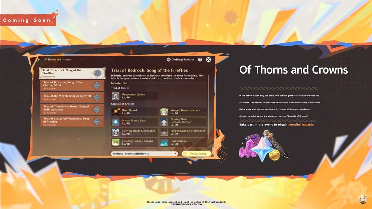 Genshin Impact 5.0 events and rewards