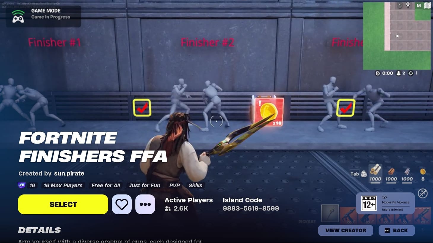 Fortnite Finishers FFA: UEFN map code, how to play, and more