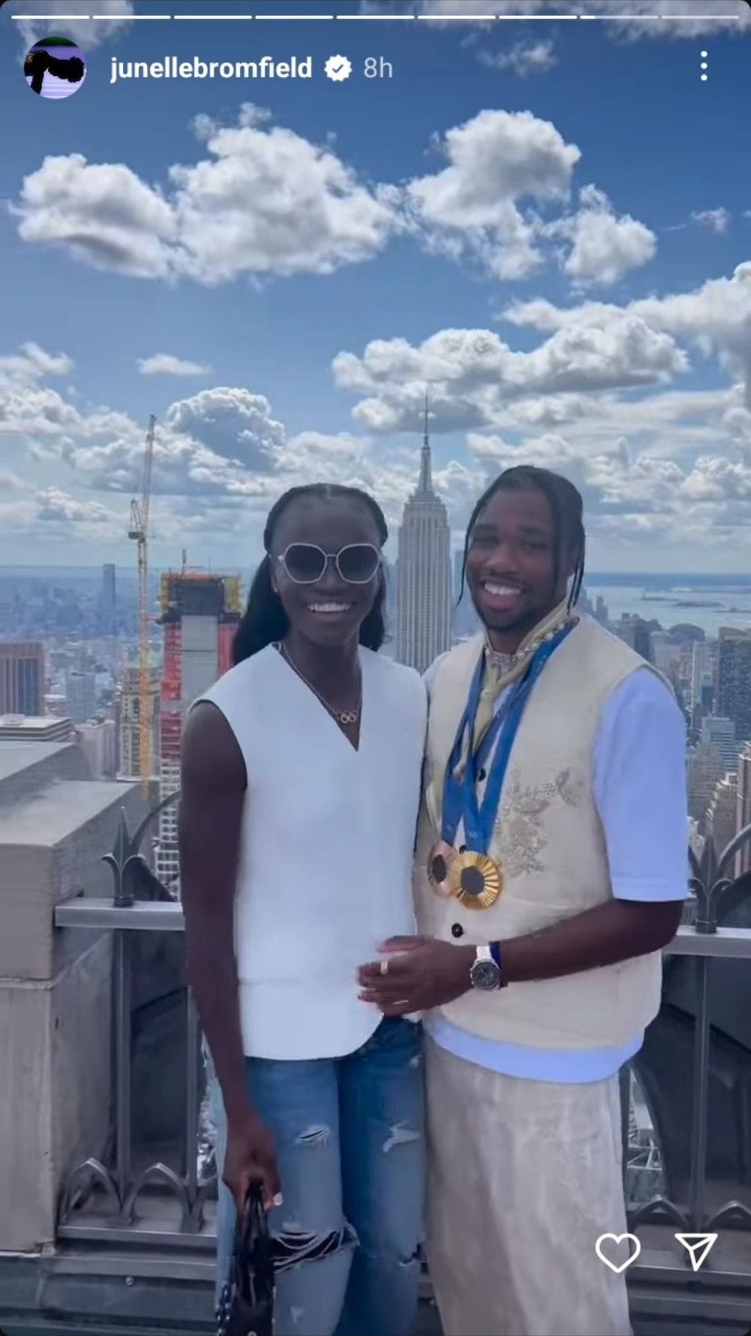 In Pictures: Noah Lyles flexes his Paris Olympics medals and poses with ...