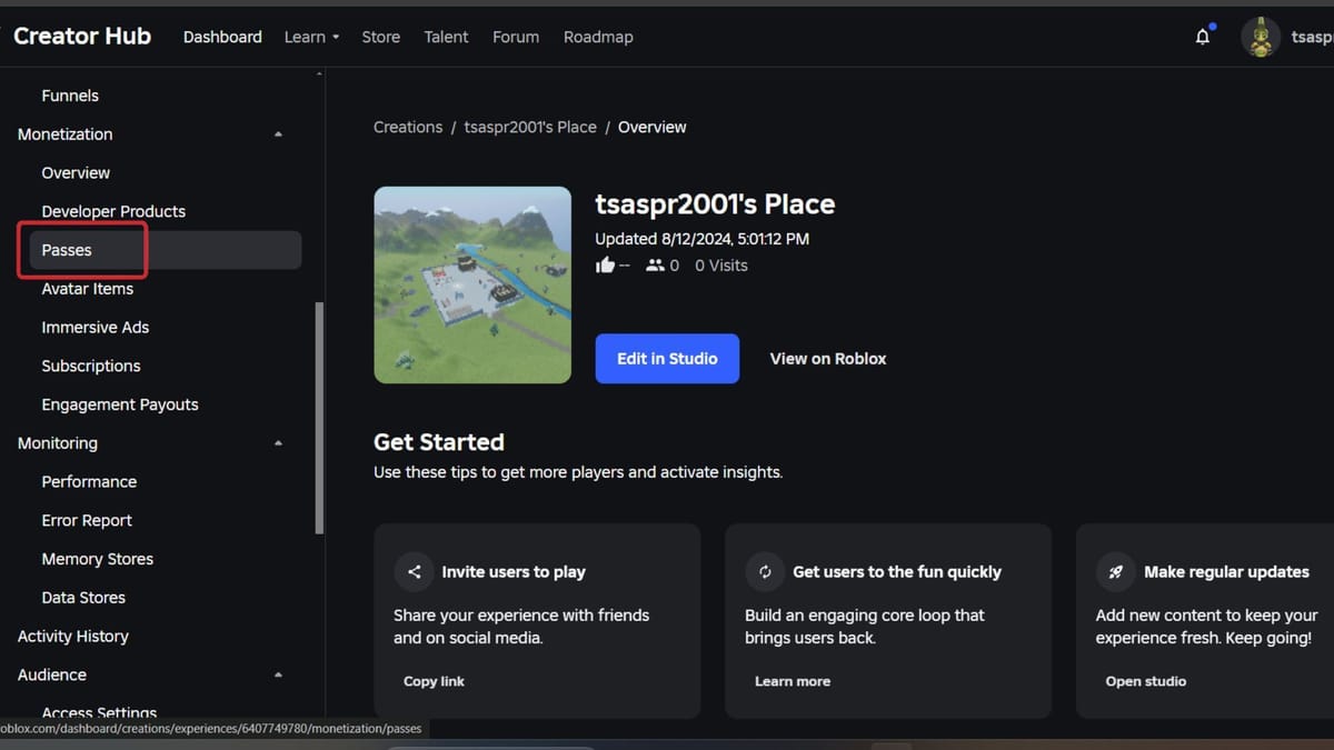 How to create a Gamepass in PLS Donate