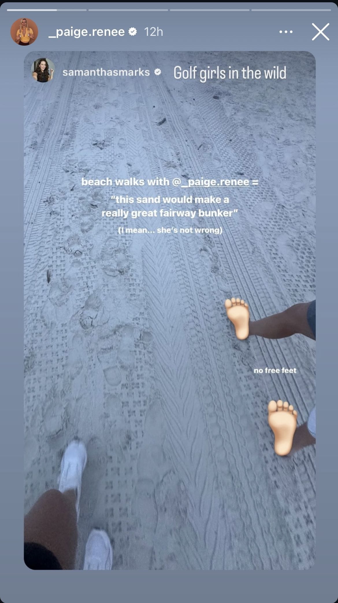 Paige Spiranac goes on a beach walk with a golfing friend as they find ...