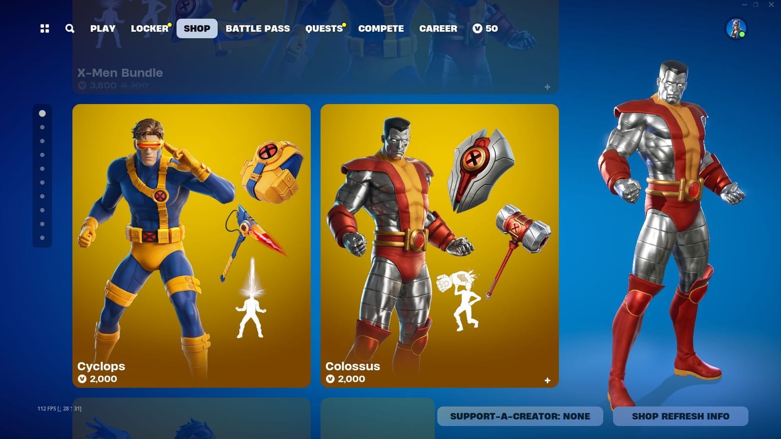 How to get Cyclops, Jubilee, and Colossus (X-Men) skins in Fortnite