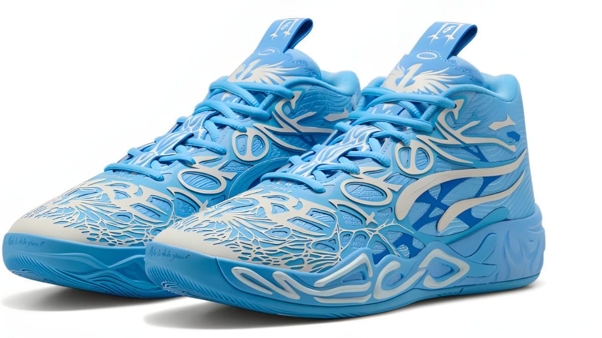 Photos: LaMelo Ball unveils PUMA MB.04 & LaFrance 1of1 shoes in blue ...