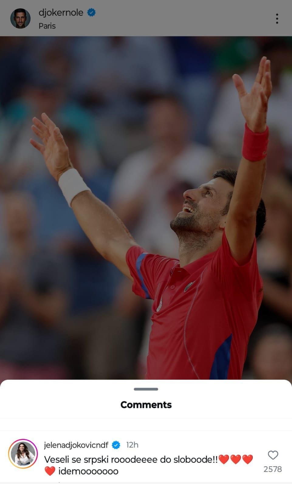 Novak Djokovic's wife reacts to his Paris SF victory as the Serb enters ...