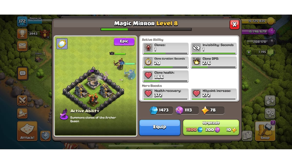 What are the best ways to use the Clash of Clans Magic Mirror Equipment