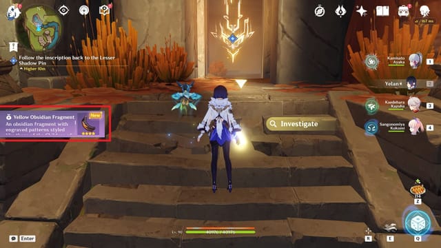 Genshin Impact Yellow Obsidian Ring locations and where to use it