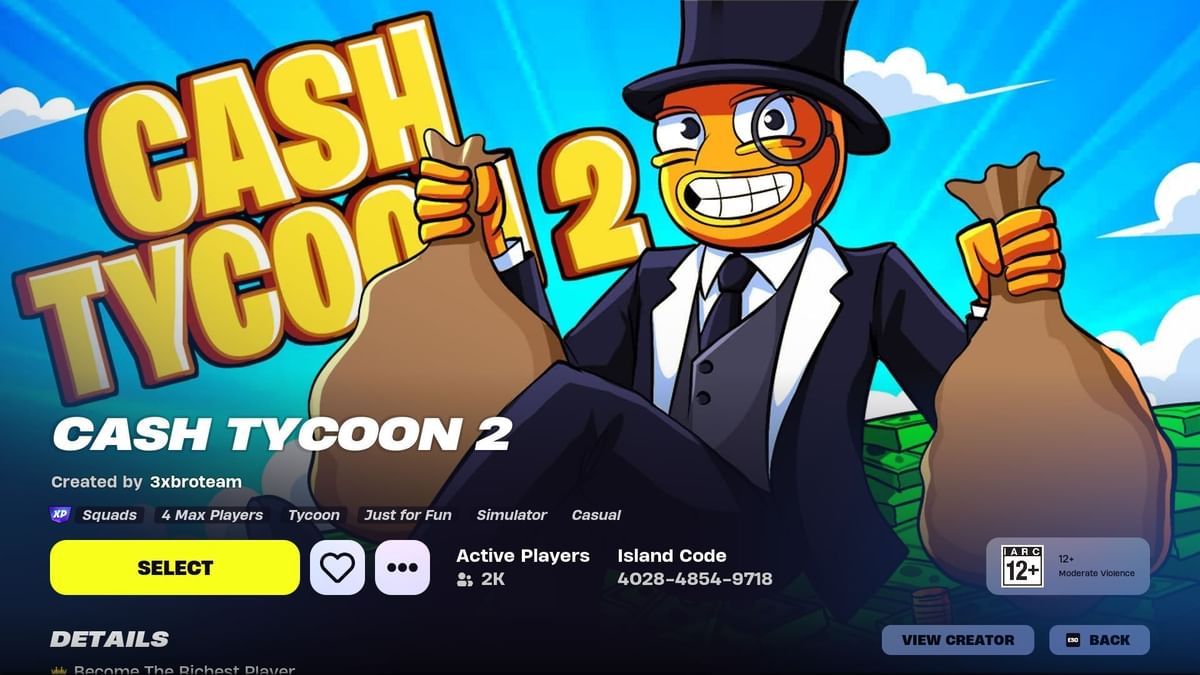 Fortnite Cash Tycoon 2: UEFN map code, how to play, and more