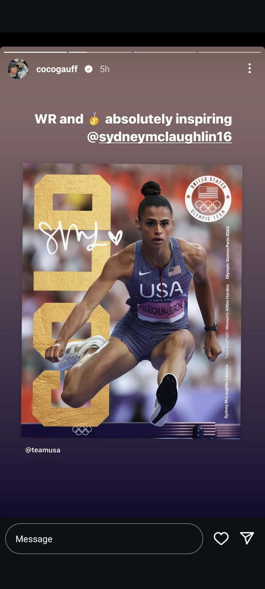 "Inspiring" - Coco Gauff celebrates USA's 400m hurdle runner Sydney ...