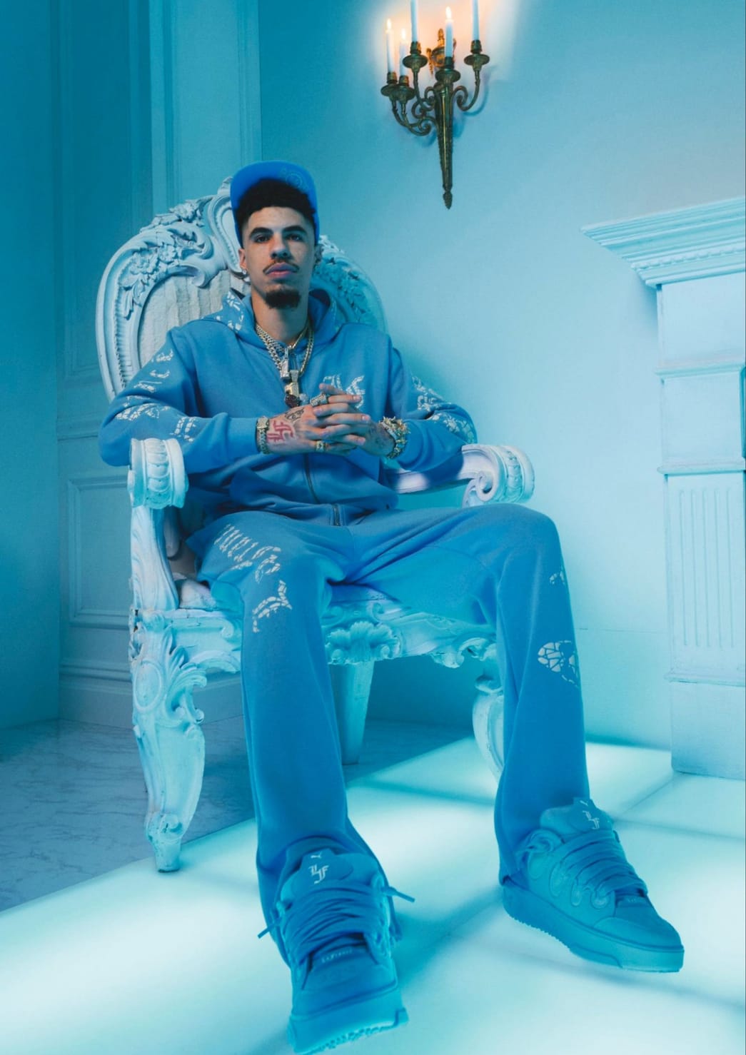 Photos: LaMelo Ball unveils PUMA MB.04 & LaFrance 1of1 shoes in blue ...