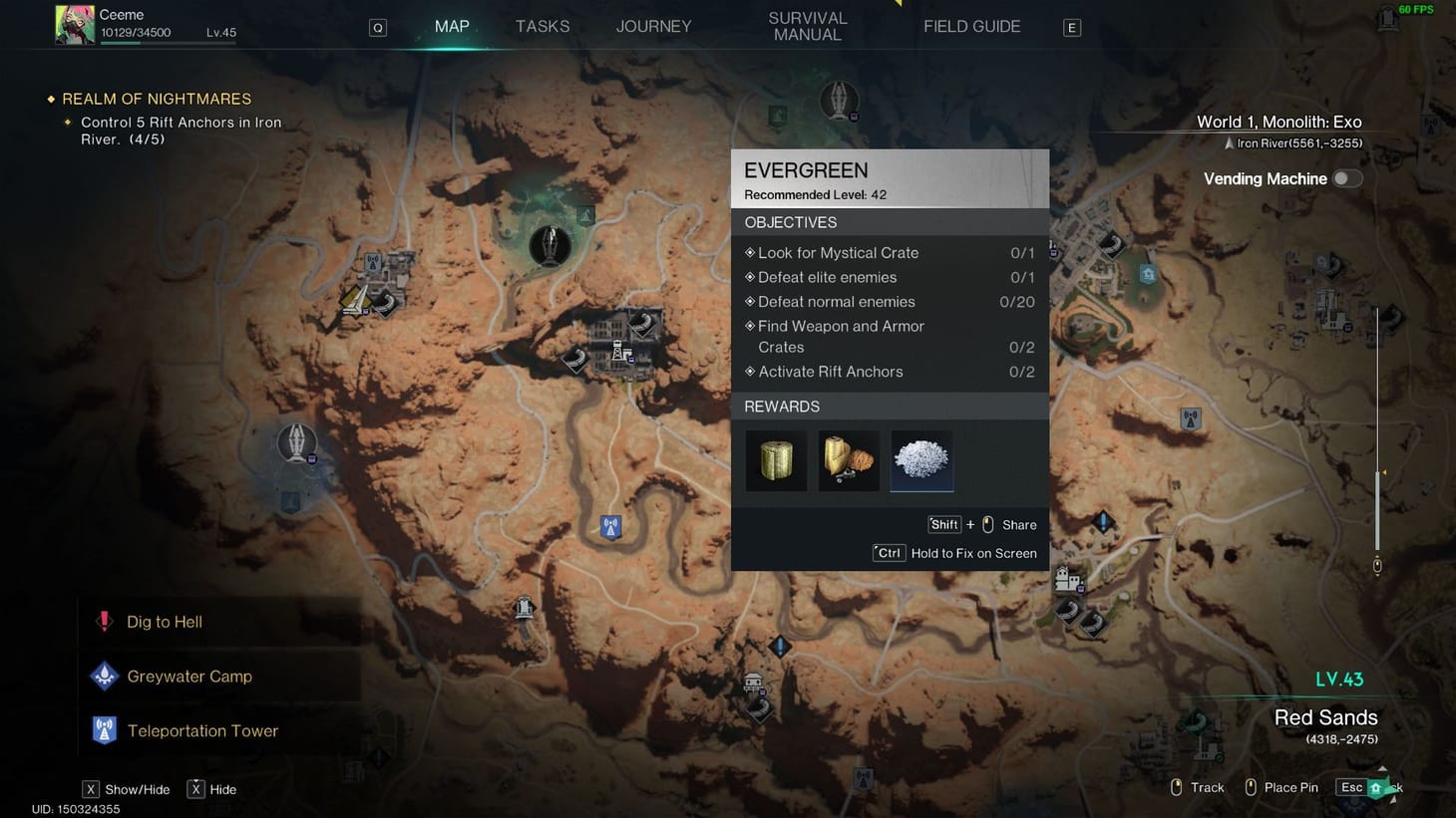 Once Human Pollution map: Polluted areas, explored