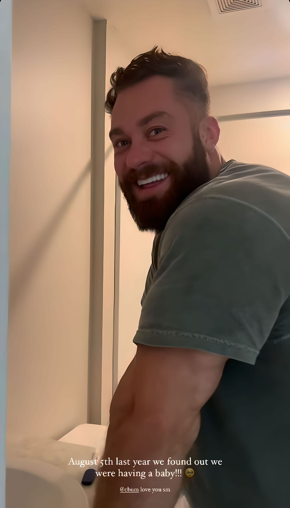 WATCH: Chris Bumstead’s wholesome reaction to the news of his first child