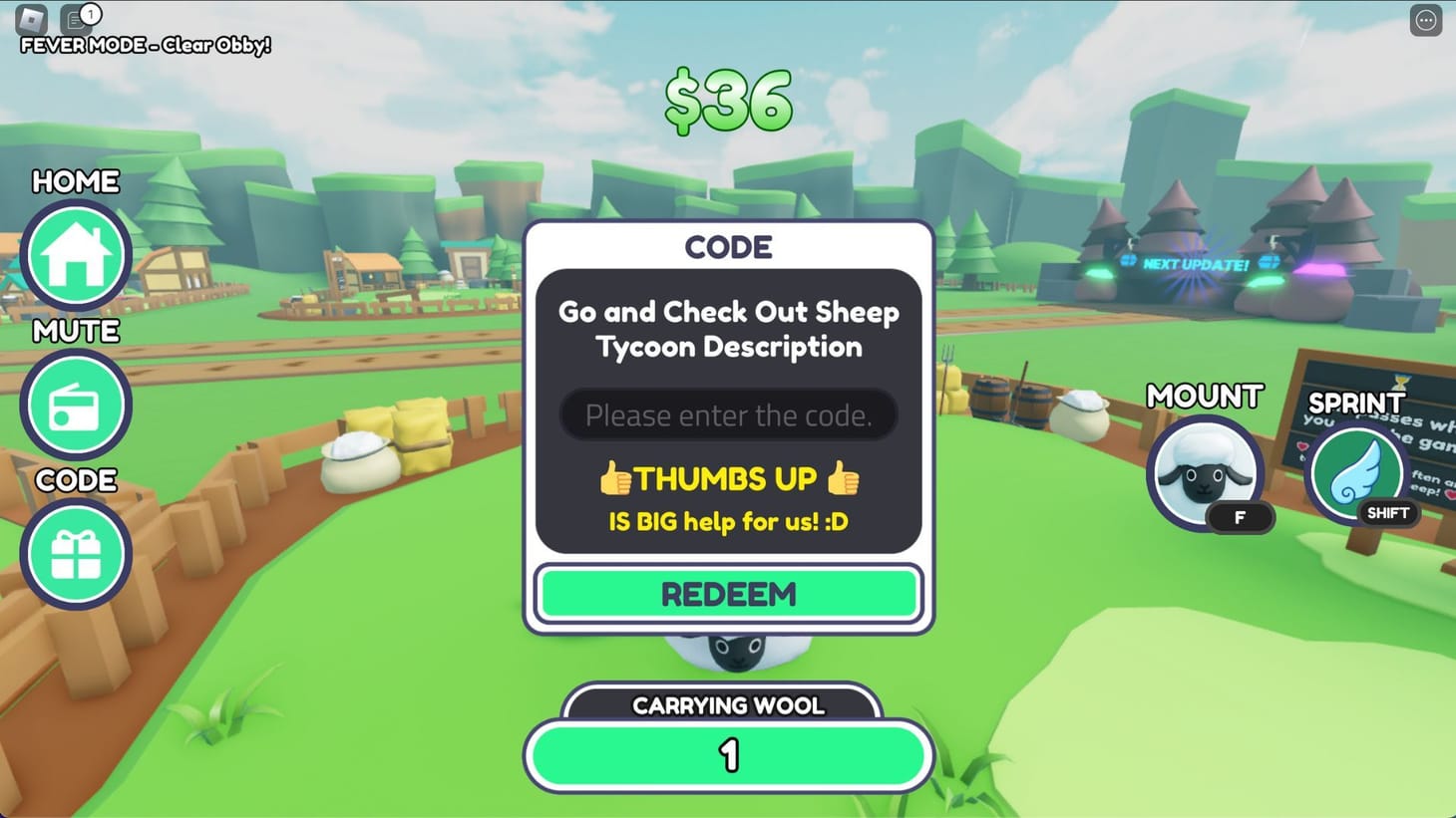 Sheep Tycoon Codes