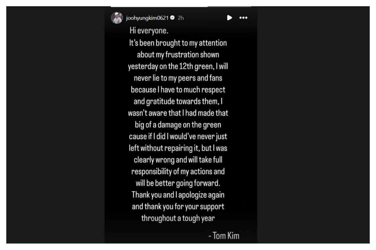 “I was clearly wrong and will take full responsibility”: Tom Kim issues ...