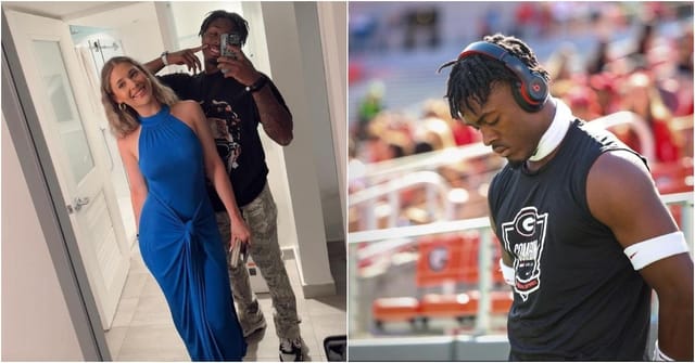 PHOTO: Georgia DB Malaki Starks poses with GF Savanna after massive 48 ...