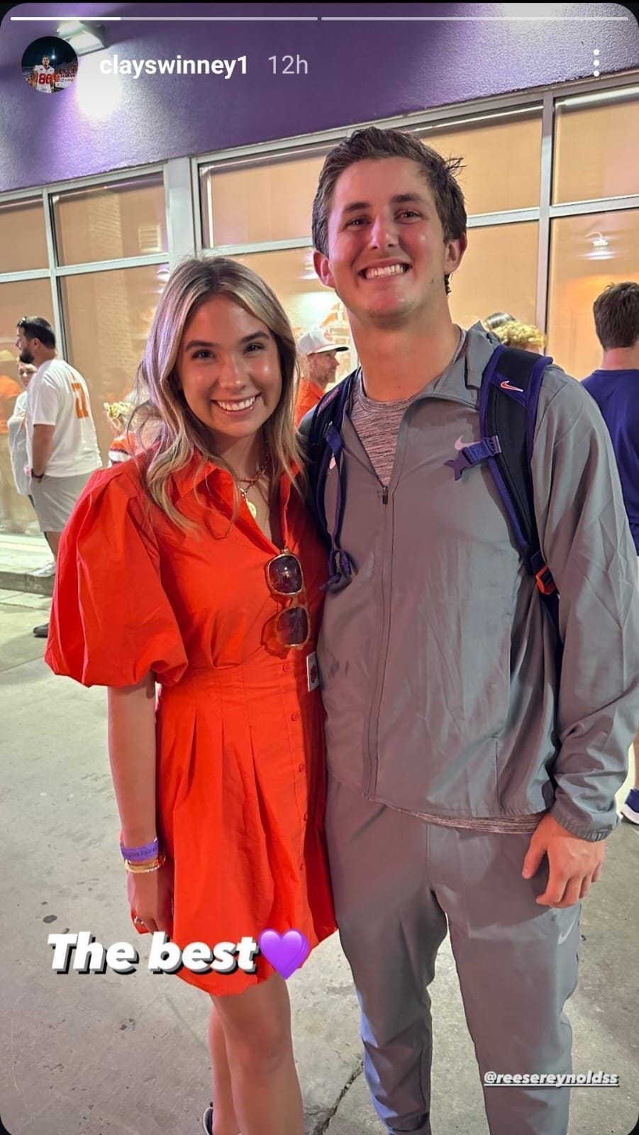 “The best”: Dabo Swinney’s son Clay thanks GF Reese Reynolds for ...
