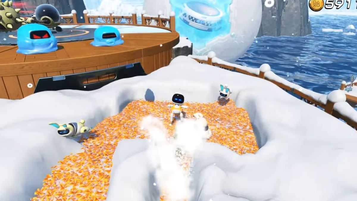 Astro Bot Frozen Meal level walkthrough: All bots and puzzle piece ...